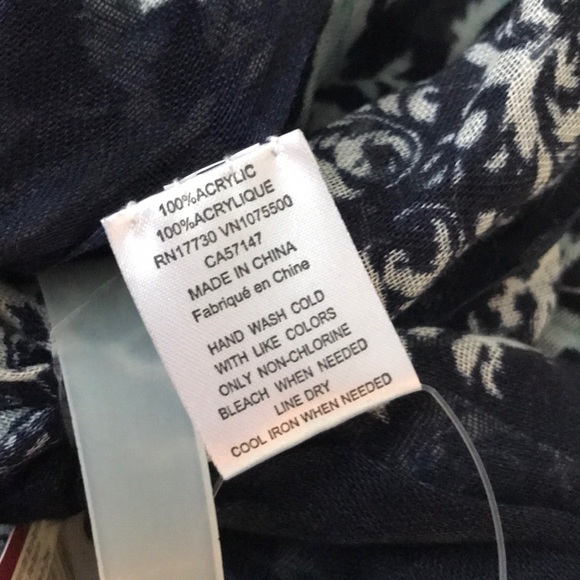 Merona | Accessories | Merona Blue And White Paisley Scarf | Poshmark